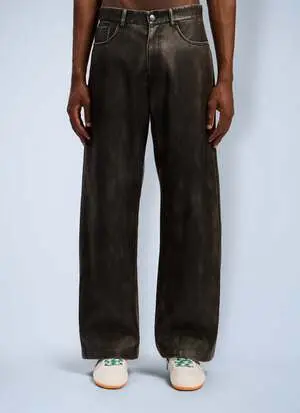 Palm Angels Curved Logo Coated Pants - Gray