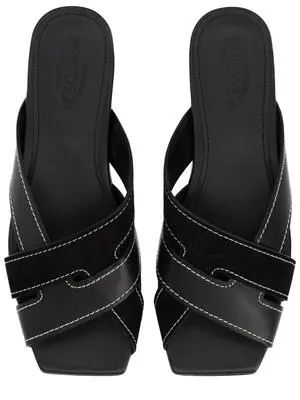 TOD'S Cross-strap Sandal - Black