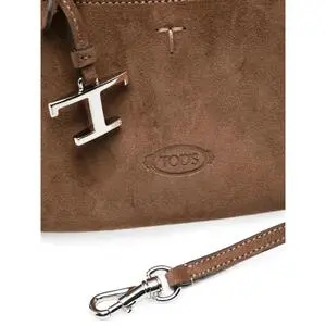 TOD'S Calf Suede T Timeless Mini Bag - Brown