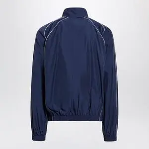 Balenciaga Bodies Track Jacket In Dark Navy Poplin - Blue