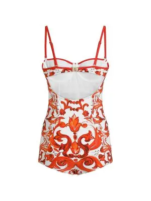 Dolce & Gabbana Majolica Print Swimsuit - Multicolor