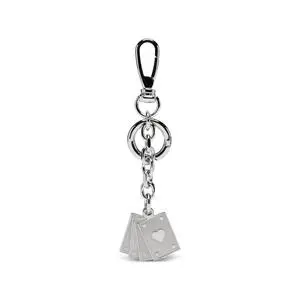 MAISON MARGIELA Playing-card Charm Keyring - Silver