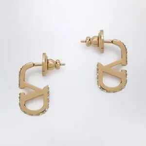 Valentino Garavani Vlogo Signature Earrings With Crystals - Silver