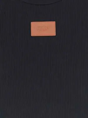 Fendi Cropped Stretch Cotton T-shirt