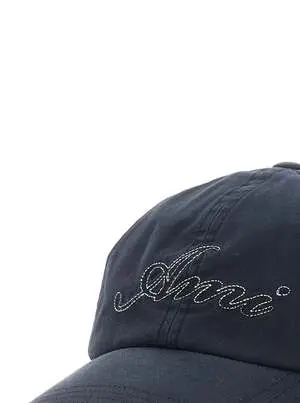 AMI Paris Hat With Embroidery And Tech Fabric Black