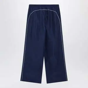 Balenciaga Bodies Track Pants In Dark Navy Poplin