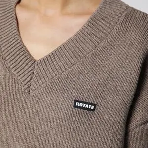 ROTATE BY BIRGER CHRISTENSEN Wool And Cashmere V-neck Sweater