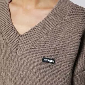 ROTATE BY BIRGER CHRISTENSEN V-neck Sweater - Gray