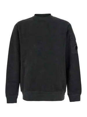 C.P. COMPANY Sweatshirt With Round Neck And Long Sleeves In Fleece - Gray