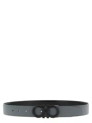 FERRAGAMO Gancini' Reversible Belt - Gray