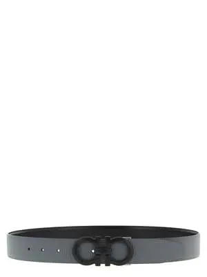 FERRAGAMO Gancini' Reversible Belt - Gray
