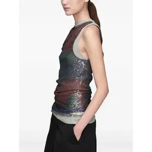 MAISON MARGIELA Metallic Asymmetrical Tank Top - Green
