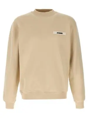 Jacquemus JACQUEMUS Le Sweatshirt Gros Grain Cotton Fleece Sweatshirt Cream