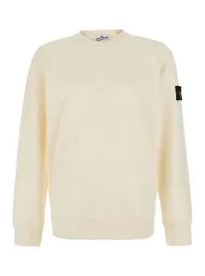 Stone Island Summer Sweatshirt With Crew Neck, Long Sleeves, Logo Patch