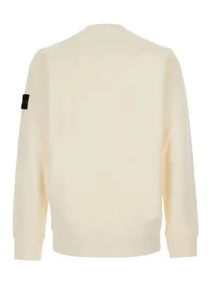 Stone Island Crew Neck Long Sleeve Sweatshirt - White