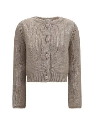 FORTE_FORTE Chunky Knit Buttoned Cardigan - Cream