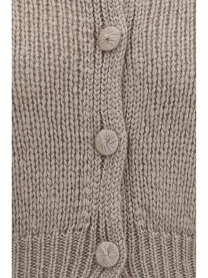 FORTE_FORTE Chunky Knit Buttoned Cardigan - Cream