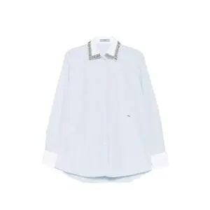 Prada Embellished Cotton Shirt - Blue