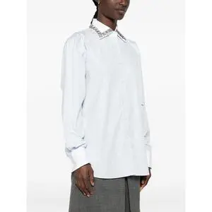 Prada Embellished Cotton Shirt - Blue