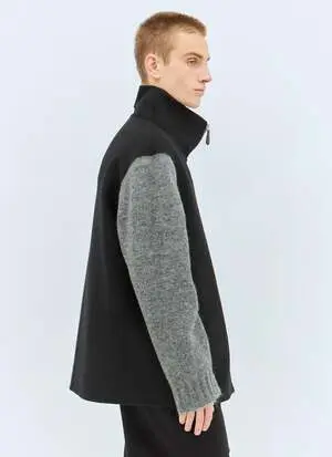 JIL SANDER Knit-sleeves Wool Jacket