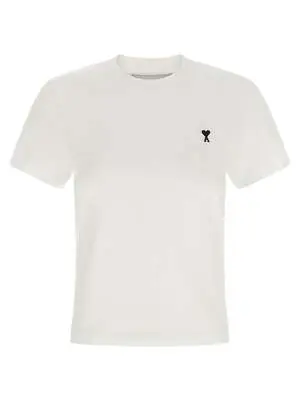 AMI Paris De Coeur' Cropped T-shirt - Multicolor