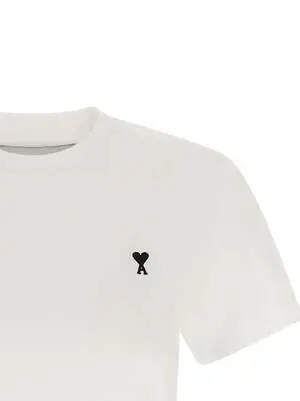 AMI Paris De Coeur' Cropped T-shirt - Multicolor