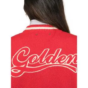 GOLDEN GOOSE Cotton Waffle Knit Jumper - Red