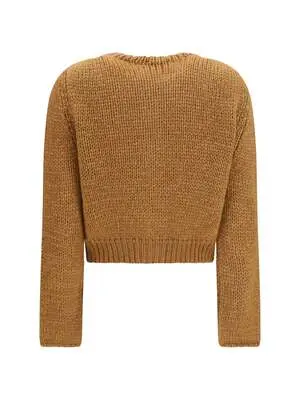 FORTE_FORTE Chunky Knit Cardigan With Buttons - Brown