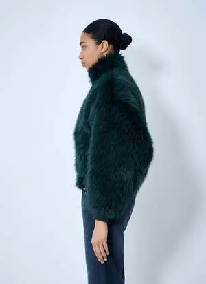 Balenciaga Faux Fur Bomber Jacket