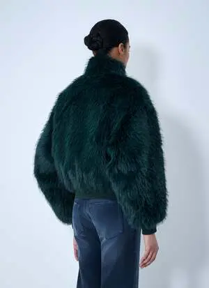 Balenciaga Faux Fur Bomber Jacket