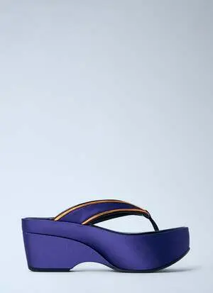 Dries Van Noten Satin Platform Thong Sandals