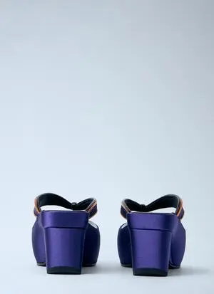 Dries Van Noten Satin Platform Thong Sandals - Blue