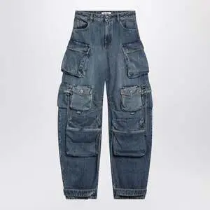 Attico Fern Washed Cargo Trousers - Blue
