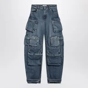 Attico Fern Washed Cargo Trousers - Blue