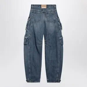 Attico Fern Washed Cargo Trousers - Blue