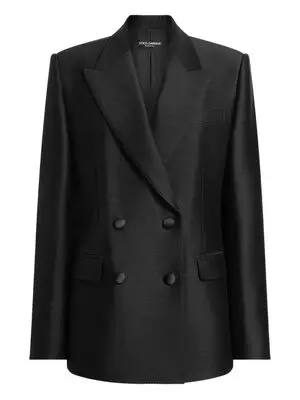 Dolce & Gabbana Double-breasted Faille Jacket - Black