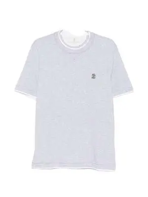 Brunello Cucinelli Logo Cotton T-shirt - Multicolor