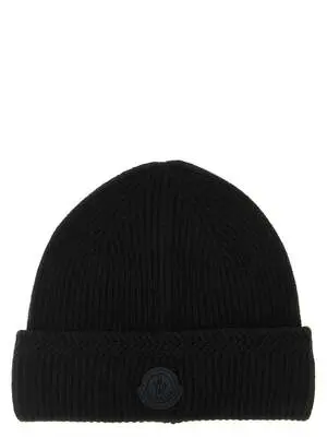 Moncler Brioche Half Stitch Cap - Black