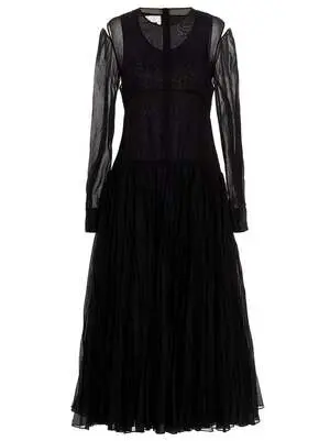 JIL SANDER Pleated Skirt Dress - Black
