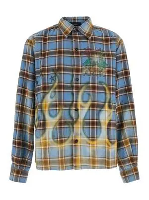 Amiri Shirt With All-over Stripe Motif And Logo On The Front And Back In Cotton For - Multicolor
