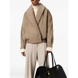 Stella McCartney Faux-shearling Bomber Jacket - Cream