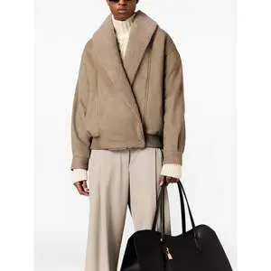 Stella McCartney Faux-shearling Bomber Jacket - Cream