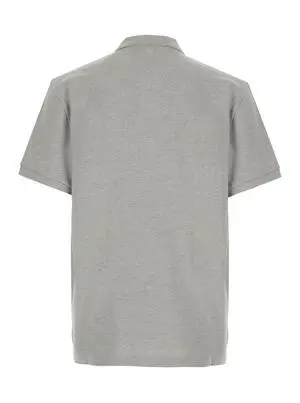AMI Paris Polo Shirt With De Coeur Contrast And Black Cotton Fabric For