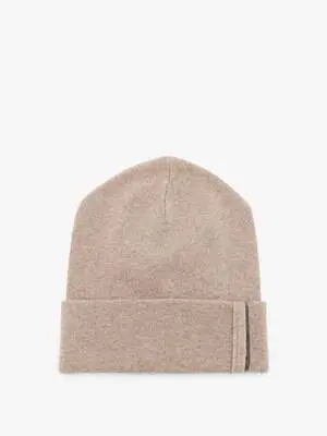 Brunello Cucinelli Cashmere Hat With Monili Detail - Brown