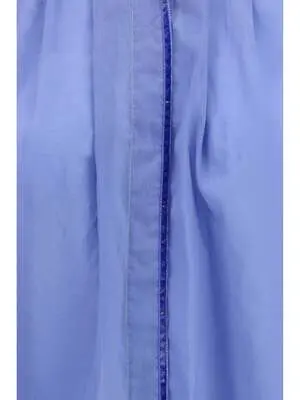 FORTE_FORTE Pleated High-neck Blouse - Blue