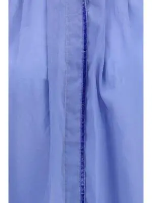 FORTE_FORTE Pleated High-neck Blouse - Blue