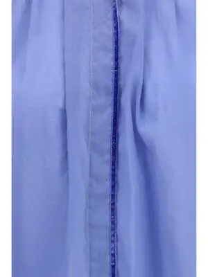 FORTE_FORTE Pleated High-neck Blouse - Blue