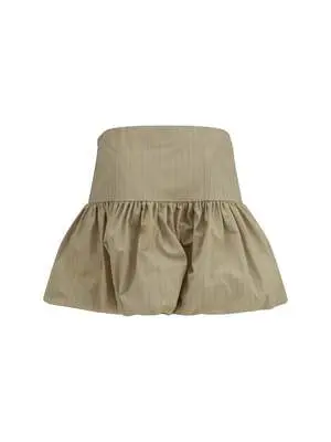 GANNI Ruffled Mini Skirt - Cream