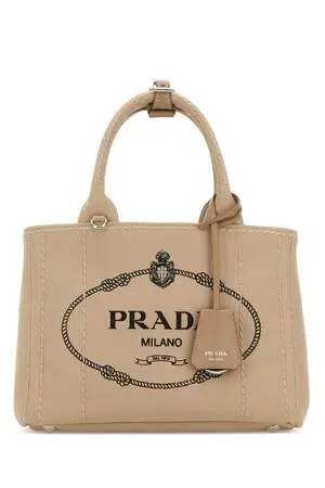 Prada Beige Canvas Small Jardiniã¨re Handbag - Brown