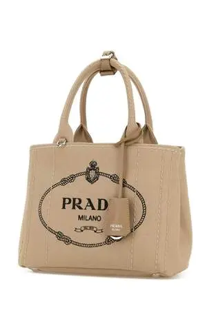 Prada Beige Canvas Small Jardiniã¨re Handbag
